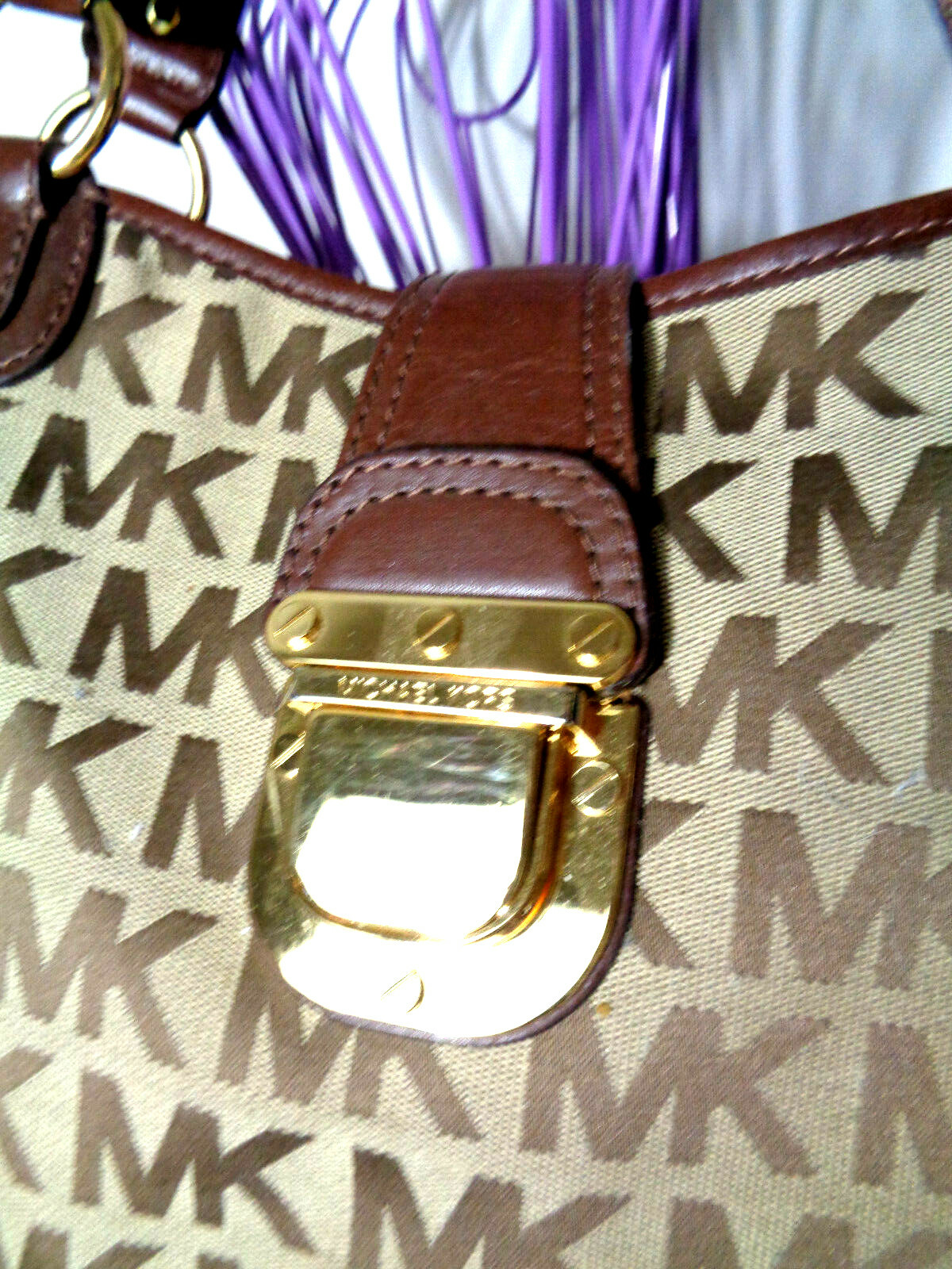MICHAEL KORS Charleton Signature Jacquard Medium Tote w Top Strap ...
