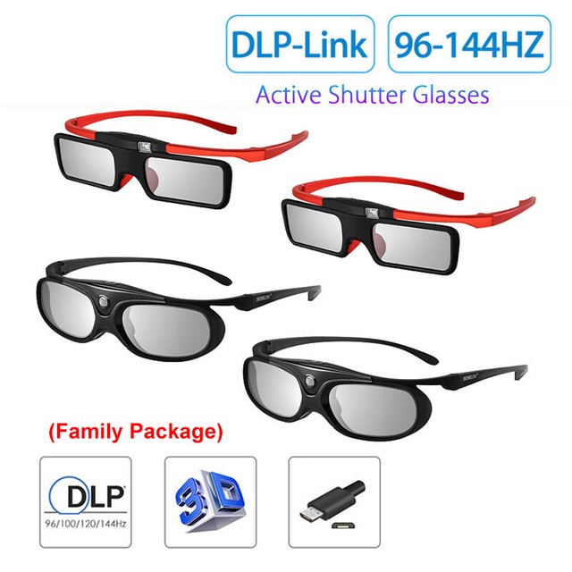 4pcs Boblov Active Shutter 3d Dlp-link Glasses Home Theater for OPTOMA ...