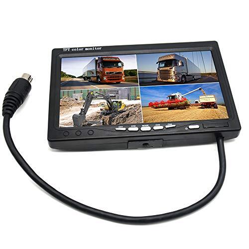 7" TFT LCD Car Rearview Quad Split Monitor,Remote Control, 4 Channels ...
