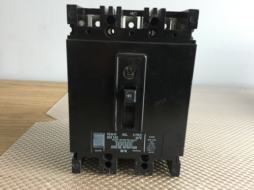 WESTINGHOUSE FB3040 40 AMP 600VOLT 3 POLE BREAKER * | eBay
