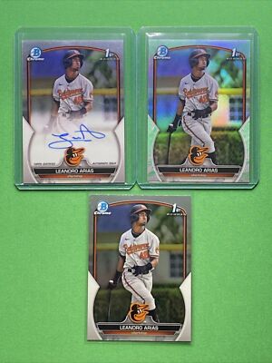 2023 Bowman Chrome Leandro Arias 1st Prospect Autograph #CPA-LA Orioles ...