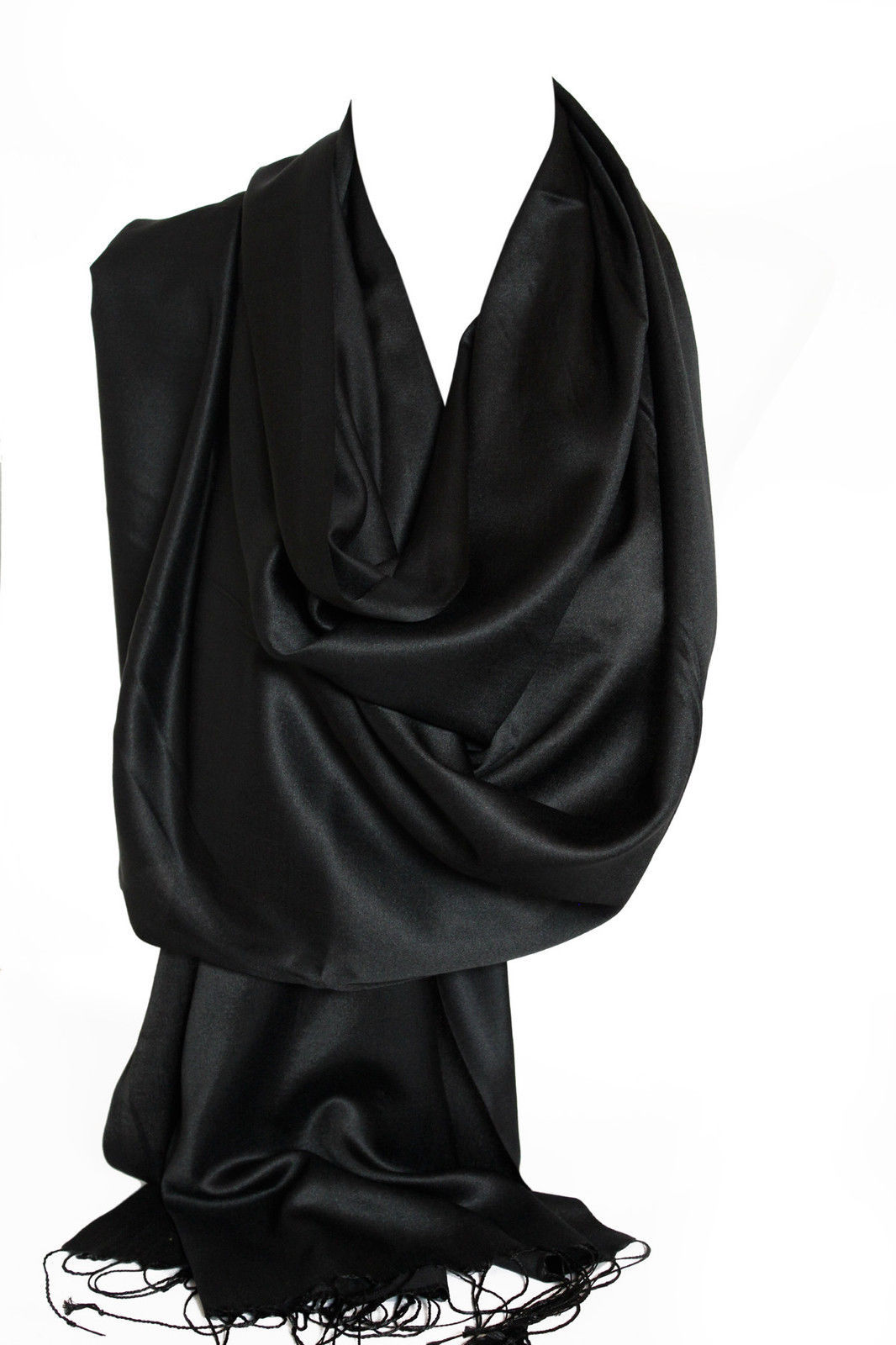 Two Sided Silk Feel Reversible Elegant Wrap Scarf Stole Shawl Hijab ...