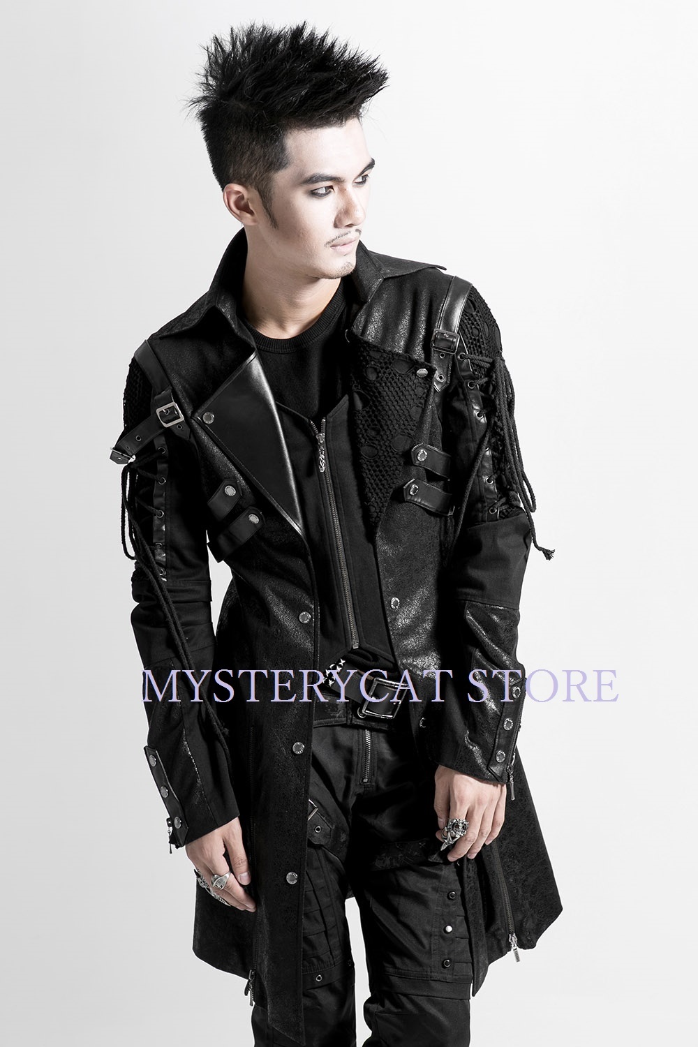 Authentic PUNK RAVE Gothic Vampire Heavy Metal Black Red Jacket Coat ...