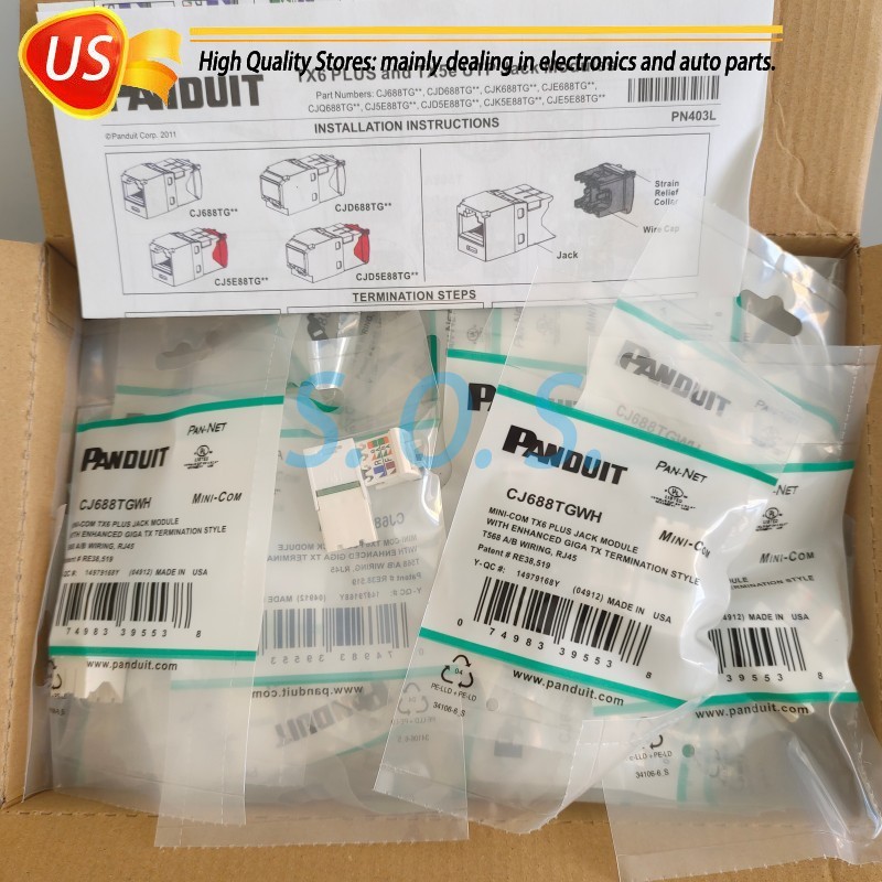 New For Panduit Category Cat 6 Jack RJ45 CJ688TGWH (50 JACKS) Color ...
