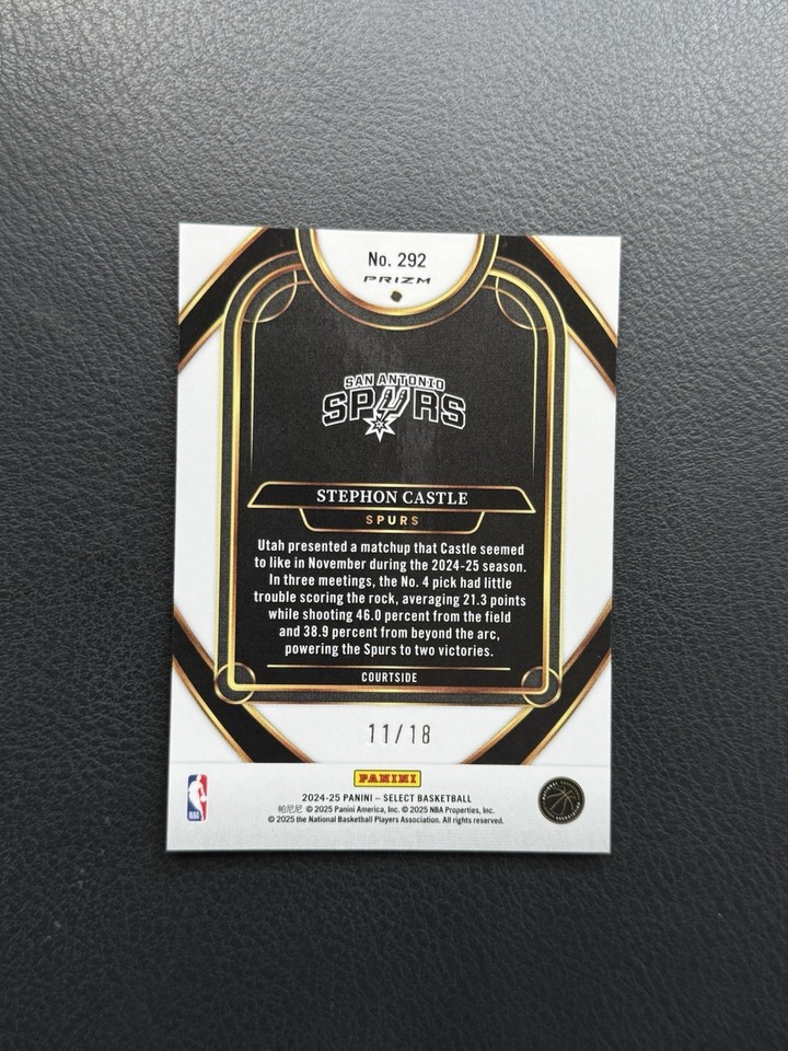 2024-25 Select Stephon Castle FOTL Orange Pulsar Prizm Rookie Card /18 ...