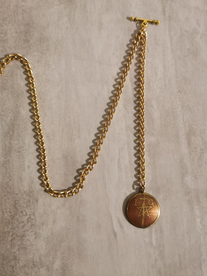 Beautiful Gold Plated Albert Pocket Watch Chain with Gold Plated Fob ...