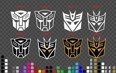 TRANSFORMER AUTOBOT DECEPTION Decal Sticker Car Window Multi Colours 1 ...