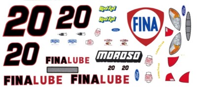 #20 FINALUBE FORD TAURUS 1/32nd Scale Nascar Slot Car Waterslide Decals ...