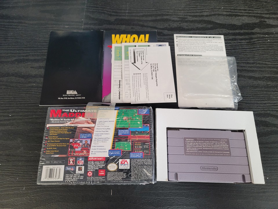 Madden NFL 96 for Super Nintendo SNES Complete In Box CIB Mint Shape ...