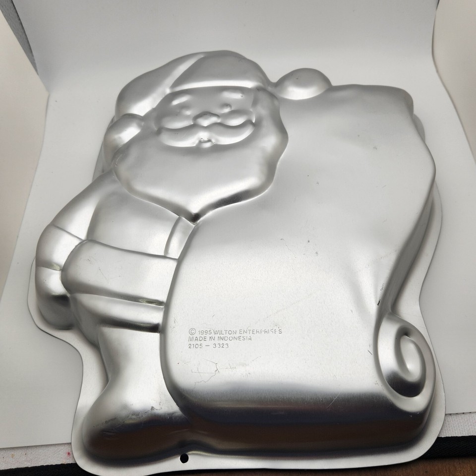Santa Claus Cake Pan Naughty Nice List Wilton Mold Christmas Vintage ...