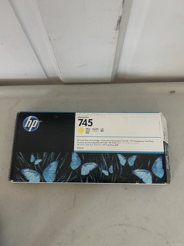 Genuine HP 745 DesignJet Yellow Vivid Photo Ink Cartridge, New HP 745 ...
