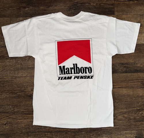 Vintage Marlboro Racing Team Shirt XL Single Stitch Front Pocket Penske ...