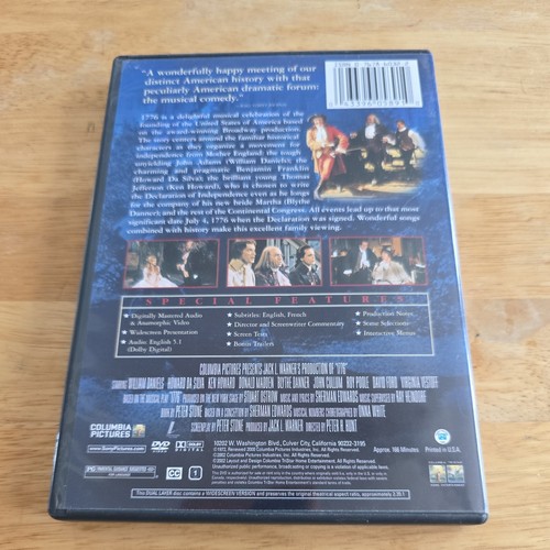1776 (DVD, 2002) Restored Director's Cut William Daniels Broadway ...