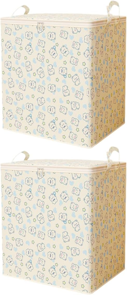 2-Pack Large Foldable Storage Bags, Non-Woven Cartoon Bear Print Travel ...