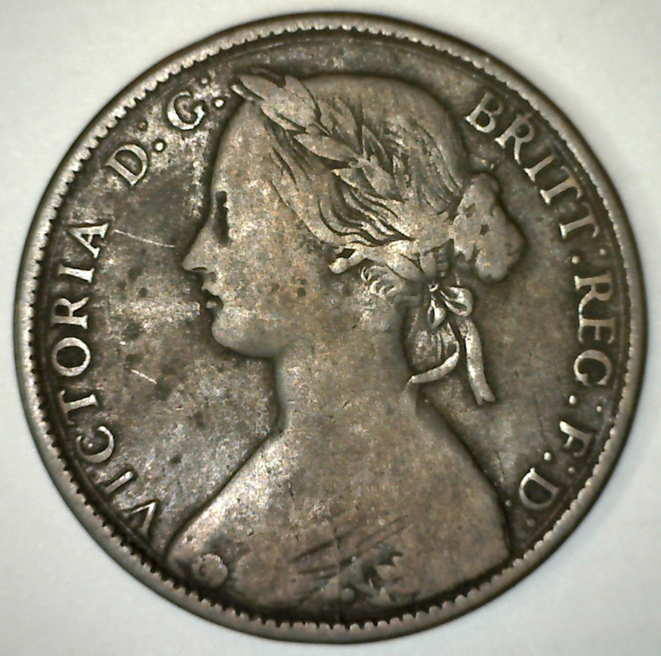 1860 Bronze One Pence UK Penny Great Britain Coin | eBay