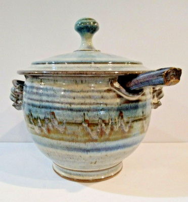Large Ceramic Soup Tureen & Ladle Hand Crafted Art Pottery Artist ...
