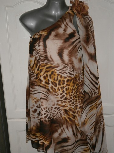 Ladies Animal print floaty tunic top size 10 | eBay UK