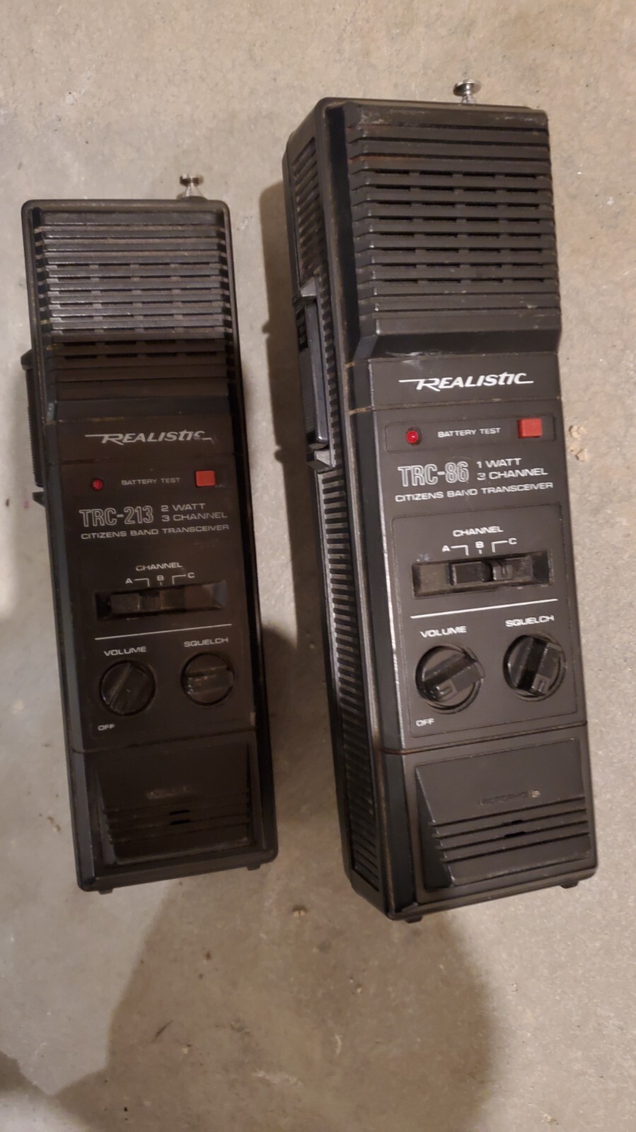 Realistic Trc-218 2watt 3 Channel CB Radio Walkie Talkie for sale ...