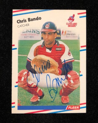 CHRIS BANDO 1988 FLEER AUTOGRAPHED SIGNED AUTO BASEBALL CARD 601 ...