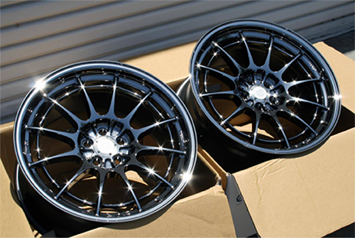 4X Enkei NT03 18x9.5 +27 5x114.3 SBC Black Chrome Racing Wheels Set of ...