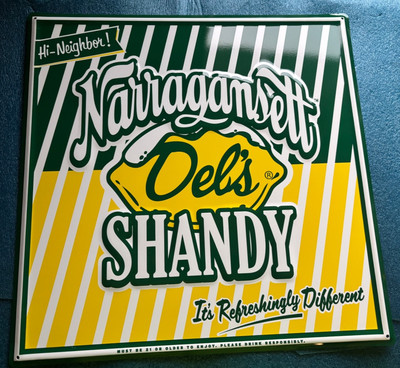 NEW NARRAGANSETT BEER DEL'S LEMONADE SHANDY TIN SIGN PROVIDENCE RHODE ...