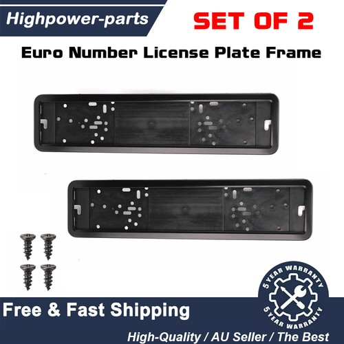 2x European Euro Number License Plate Frame Cover Holder Mounting ...