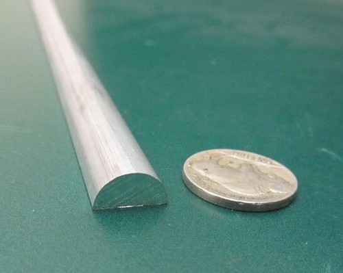 Aluminum Half Round Rod (.500") 1/2" Dia, x 3 Foot Length, 4 units | eBay