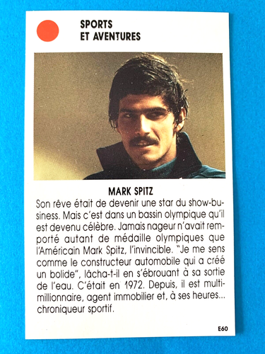 NATATION STAR MARK SPITZ OLYMPIC GAMES JO 1972 RARE ROOKIE CARD FRENCH ...