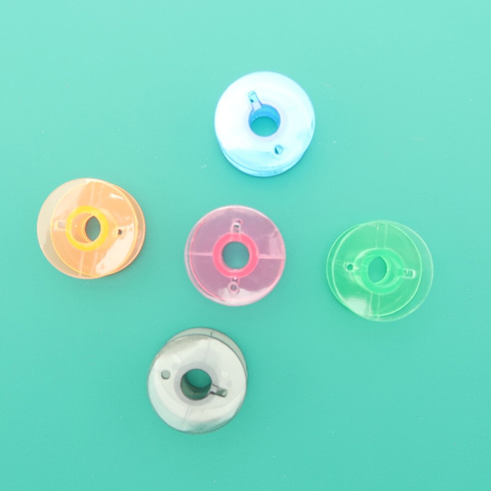 25 Pcs Sewing Machine Bobbin Boxes Transparent Bobbins Foam Cylinder ...