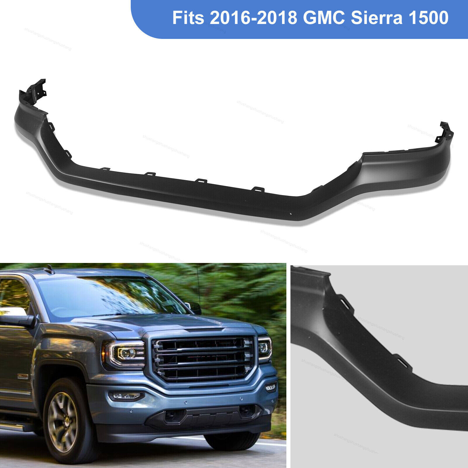 Front Bumper Cover Upper Fits 2016-2018 GMC Sierra 1500 GM1014117 ...