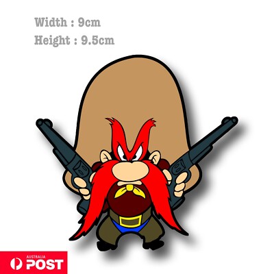 Yosemite Sam Cowboy with Double Gun Funny Looney Tune Decal Sticker ...