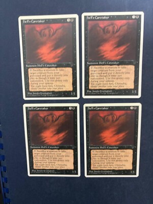 MTG 4X CHRONICLES HELL'S CARETAKER NM MAGIC THE GATHERING BLACK RARE ...