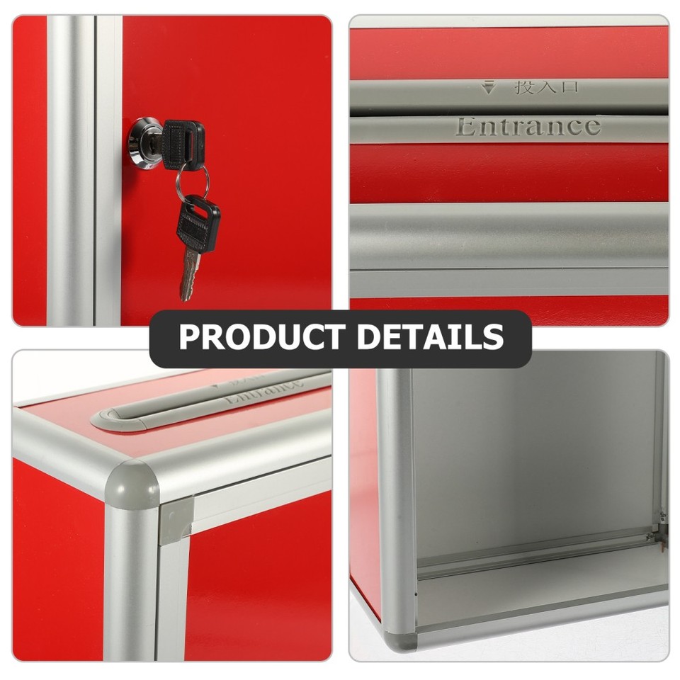 Idea Box Suggestion Staff Letter with Lock Black Metal Mailbox Dual ...