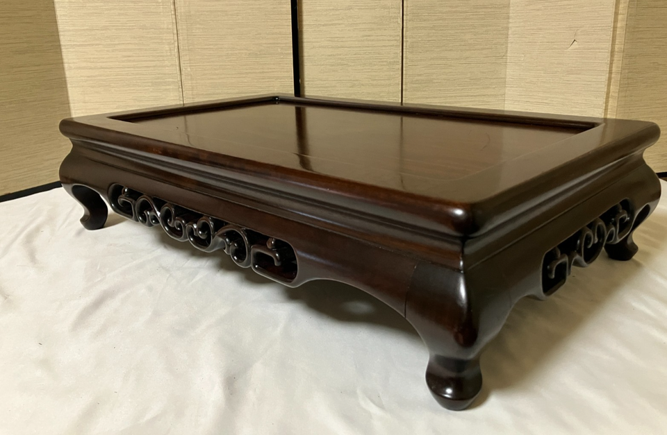 Vintage Japanese Bonsai Display Wooden Stand Table KADAI Pierced ...