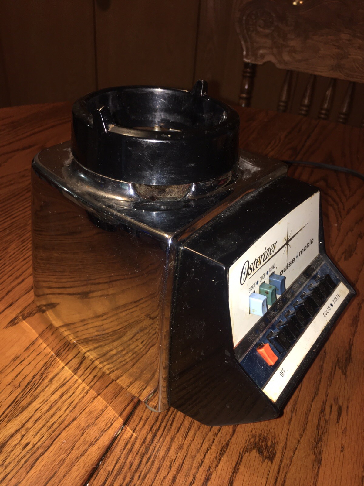 VTG Osterizer PULSE Matic BLENDER Shiny CHROME Black Glass PITCHER ...