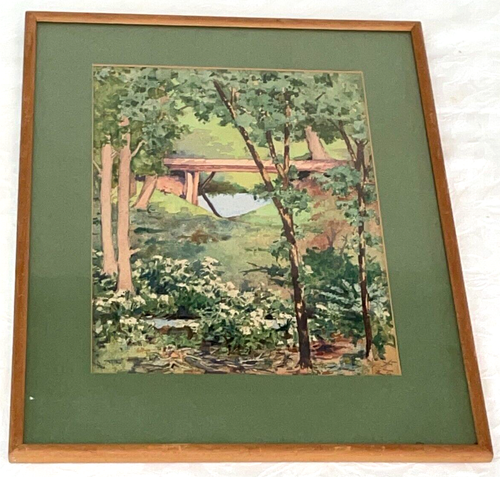 Gorgeous Antique Watercolor of Highland Park Area by Sadie Wood circa ...