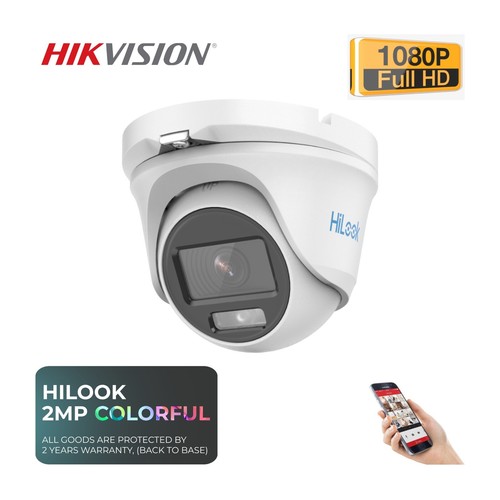 HIKVISION COLORVU CAMERA 5MP 1080P HILOOK CCTV TURRET DOME THC-T159-M 2 ...