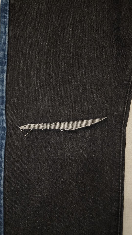 Levis Mens Lo-Ball Stack Tapered Slim Fit Knee Rip Stretch Jeans W40 ...