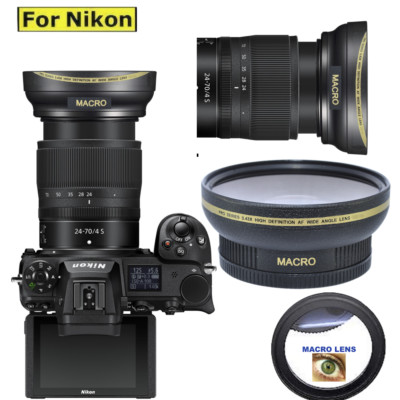 HD 32K WIDE ANGLE LENS + MACRO LENS FOR Nikon Z 6II Camera with 24-70mm ...