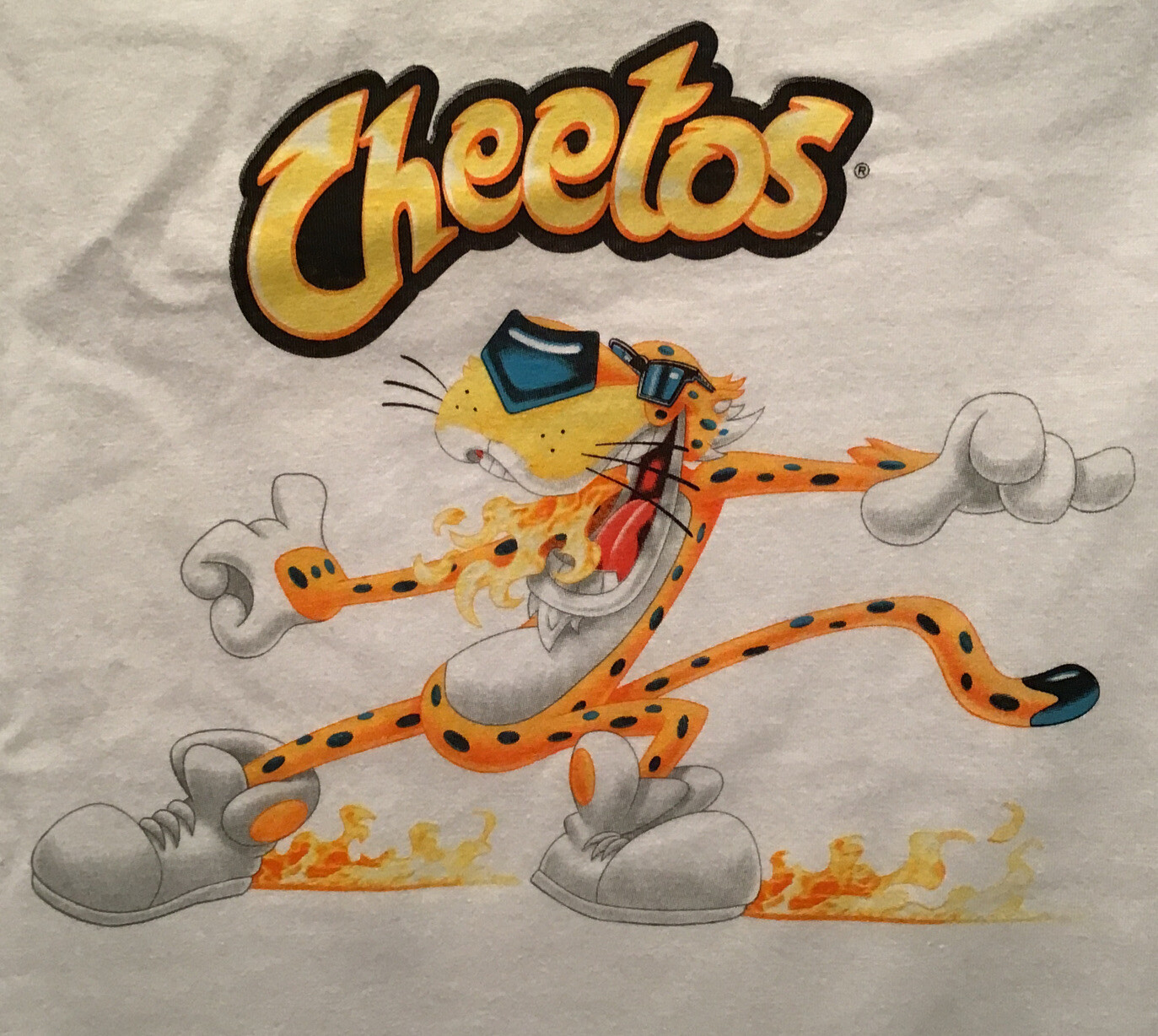 FLAMIN HOT Chester CHEETOS Chips JUNIORS L XL 2X 3X White shirt NEW ...