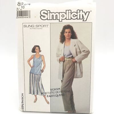 Simplicity 8554 Top Skirt Pants Shacket Loose Misse Size 16 Sewing ...
