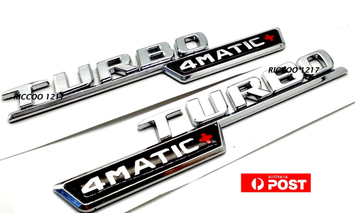 turbo 4Matic badges x 2 for Mercedes Benz 14 x 3cm CLA C class S A B ...