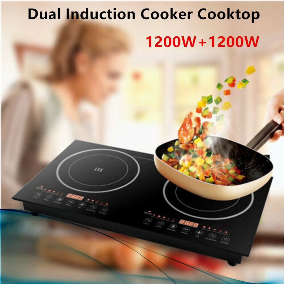Portable Induction Cooktop Countertop Dual Cooker Burner Stove Hot ...