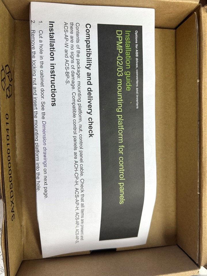 NEW ABB 3AXD50000009374C DPMP-02 CONTROL PANEL MOUNTING PLATFORM | eBay