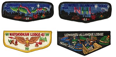 Lowaneu Allanque Lodge 41 Three Fires Council IL Lot of 4 Flap (YX1089 ...