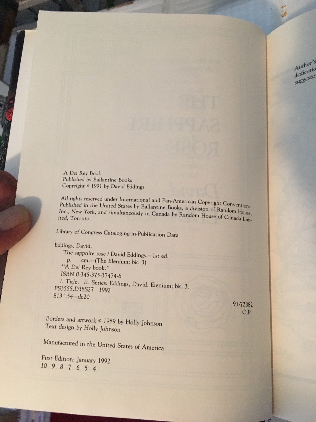 The Elenium The Sapphire Rose Bk. 3 by David Eddings 1991 Hardcover ...