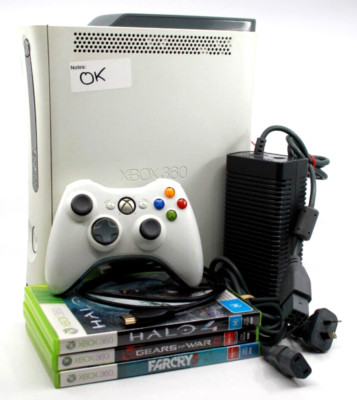 Microsoft Xbox 360 Console Bundle 60GB White - 3 RANDOM GAMES - TESTED ...