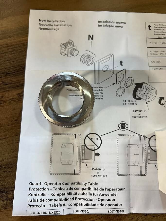 ALLEN BRADLEY 800T-N310, PROTECTIVE RING | eBay