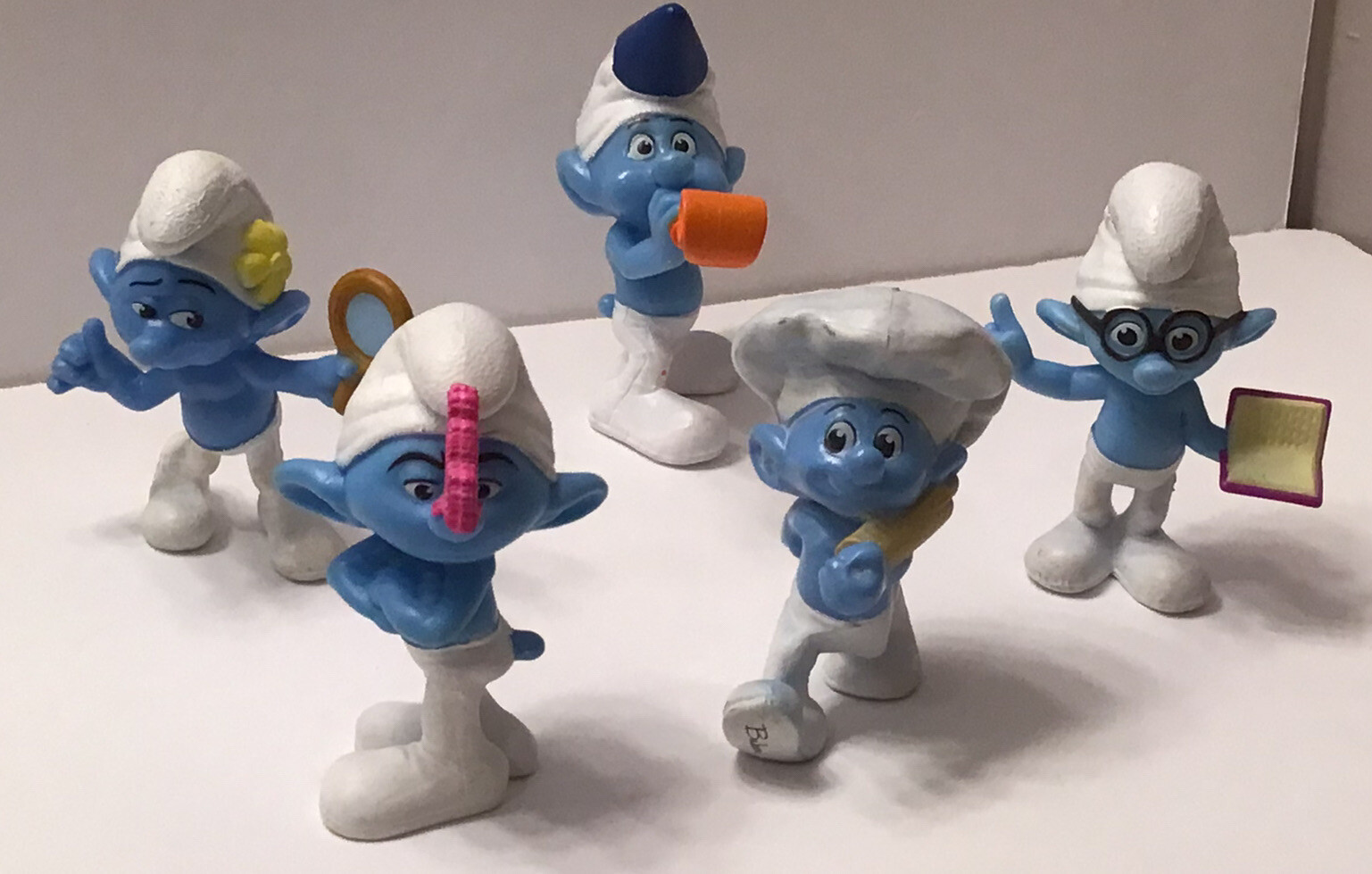 Smurfs 2013 Lot of 5 Figures Brainy Party Planner Vanity Baker Grouchy ...