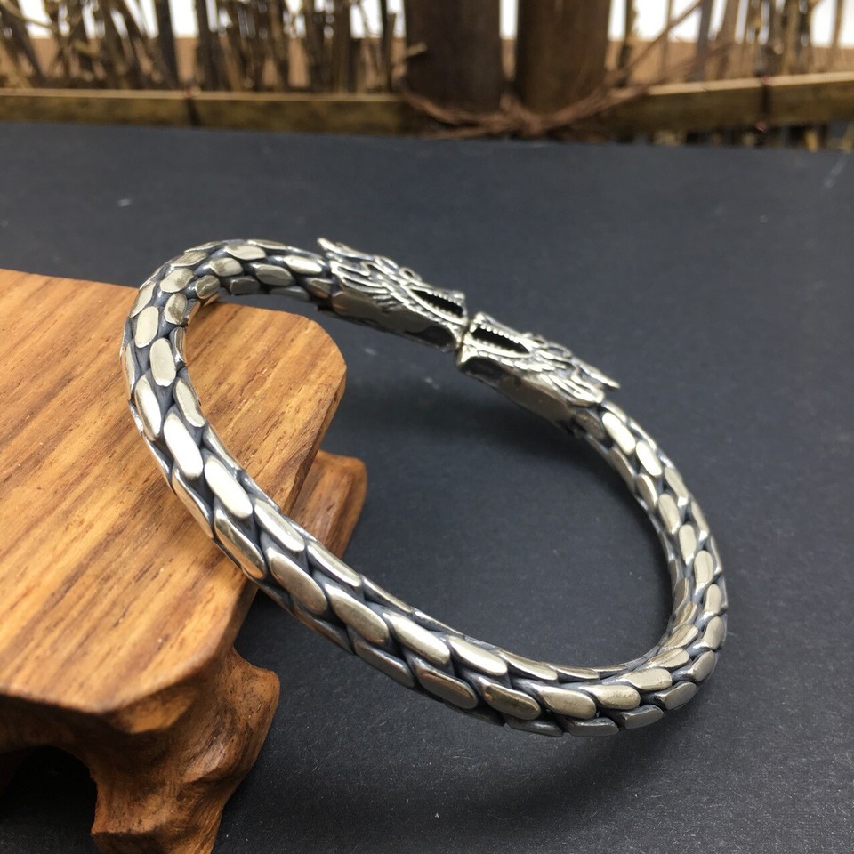 A25 Bangle Dragon Two Dragon Heads Dragon Scales Sterling Silver 925 | eBay